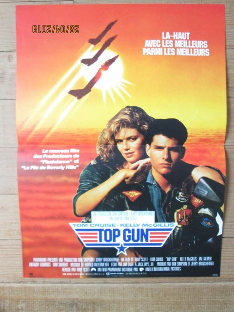 TOP GUN AFFICHE cinéma originale VINTAGE format 40/60 pliée année 1986 TB état EUR 18,95 ...